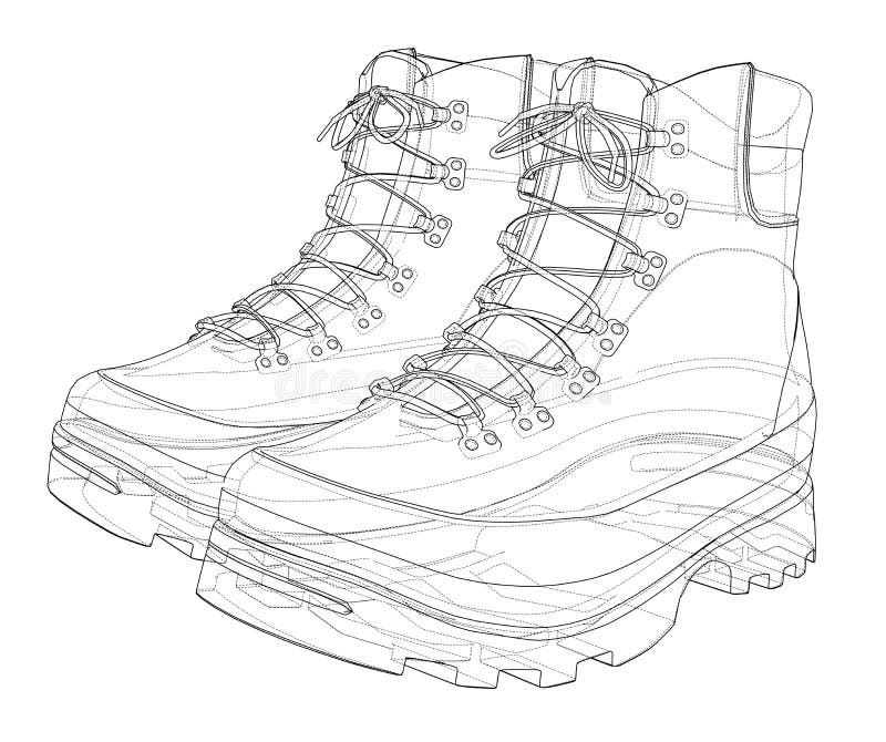 Mens Boot Concept. 3D Illustration Stock Illustration - Illustration of ...