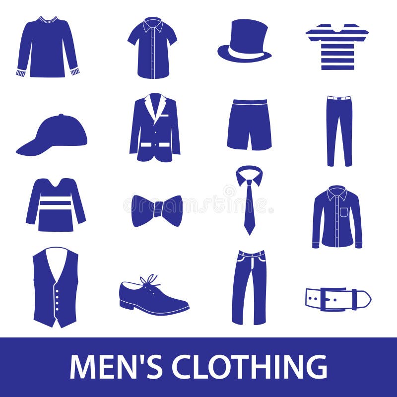 Mens Clothing Icon Set Eps10 Stock Vector - Illustration of sweater ...