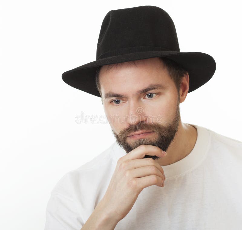 Mens in De Joodse Hoed Kneych. Stock Foto - Image of hoed, beeld: 28947028