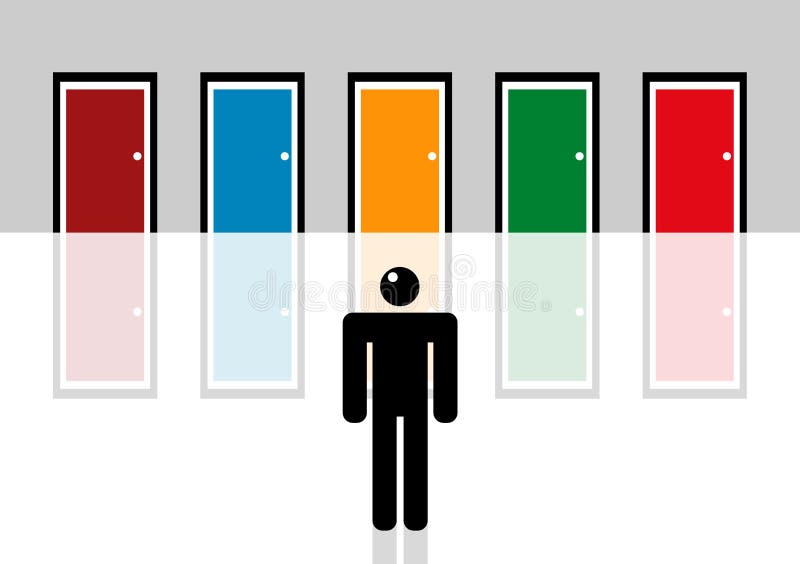 Mens die besluit neemt stock illustratie. Illustration of teken - 6217426