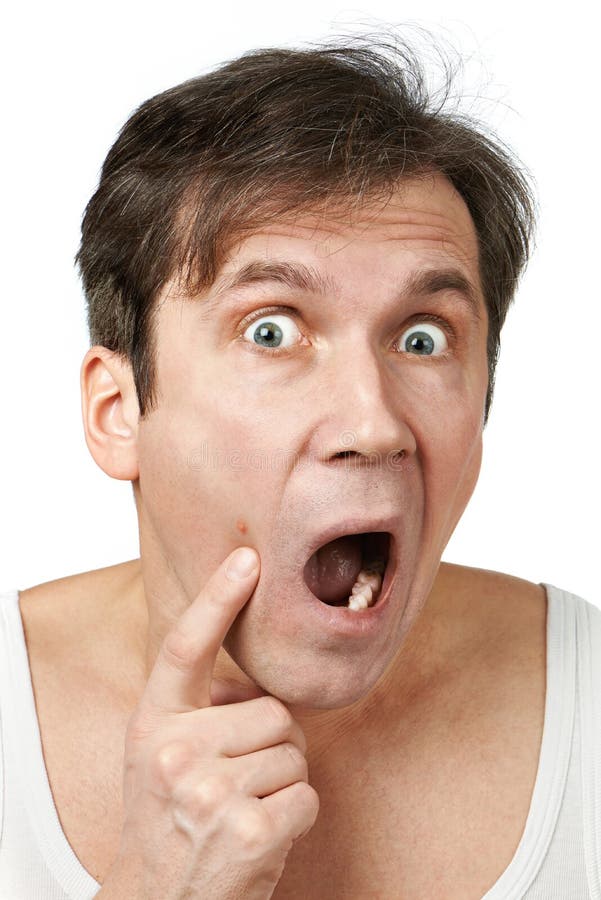 Man Die Een Puist Uitknijpt Stock Afbeelding - Image of omhelzing ...