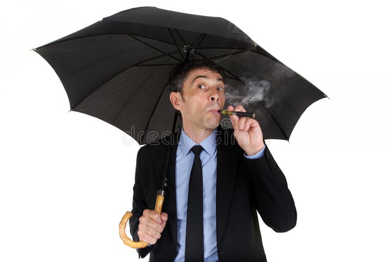 Mens Die Elektronische Sigaret Roken Stock Foto - Image of zakenman ...