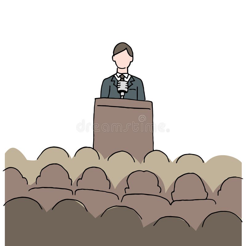 Mens Die Openbare Toespraak Maken Vector Illustratie - Illustration of ...
