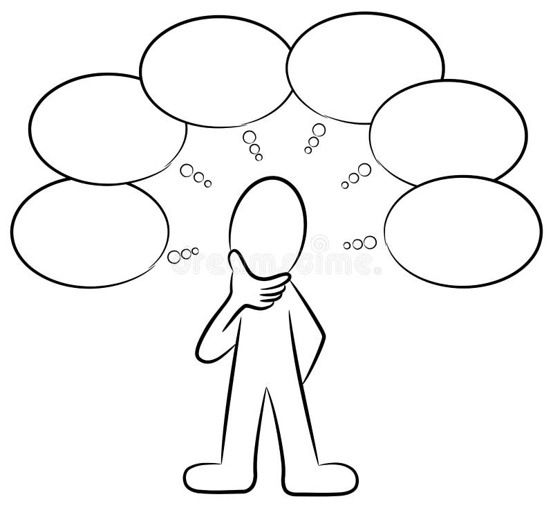 Mens het denken vector illustratie. Illustration of wolk - 32102939