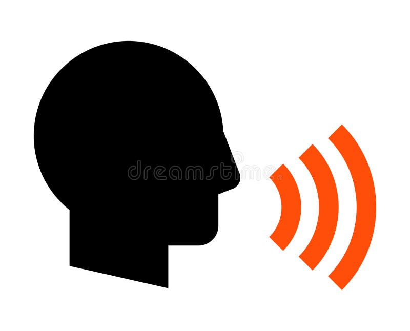 Mens het spreken pictogram vector illustratie. Illustration of teken ...