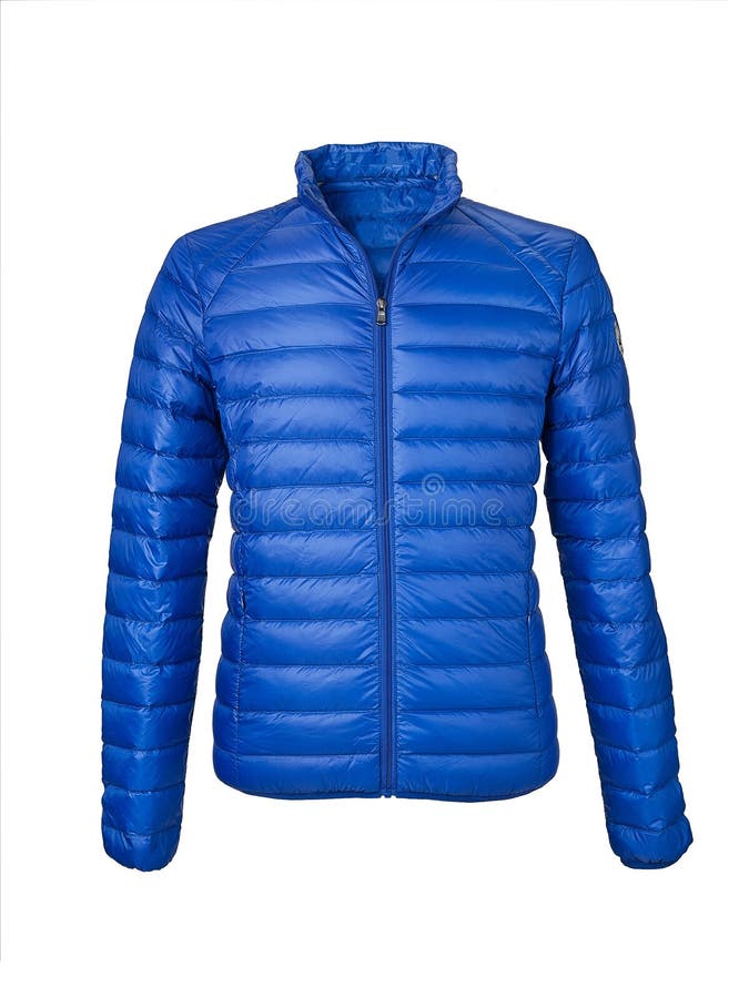 Jacket Isolated on White Background.Mens Blue Jacket in a Hood Isolated ...