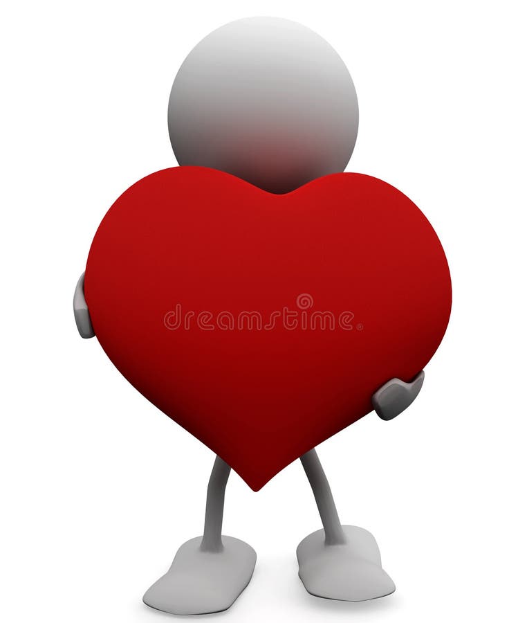 Mens Met Een Groot Grootmoedig Hart Stock Illustratie - Illustration of ...