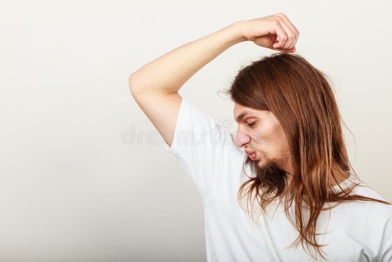 Mens, Het Ruiken, Die Zijn Oksel, Iets De Snuiven Stinkt Slechte, Vuile ...