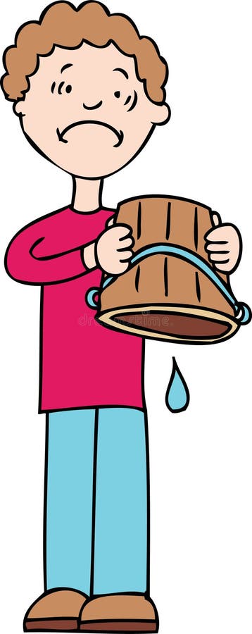 Mens met lege emmer vector illustratie. Illustration of illustratie ...