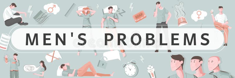 Mens Problems Flat Pattern stock vector. Illustration of creative ...