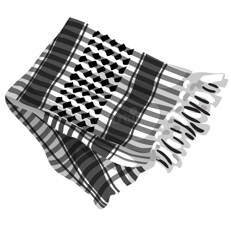 Mens Scarf with Black Ornament. Vector Isolated Stock Vector ...
