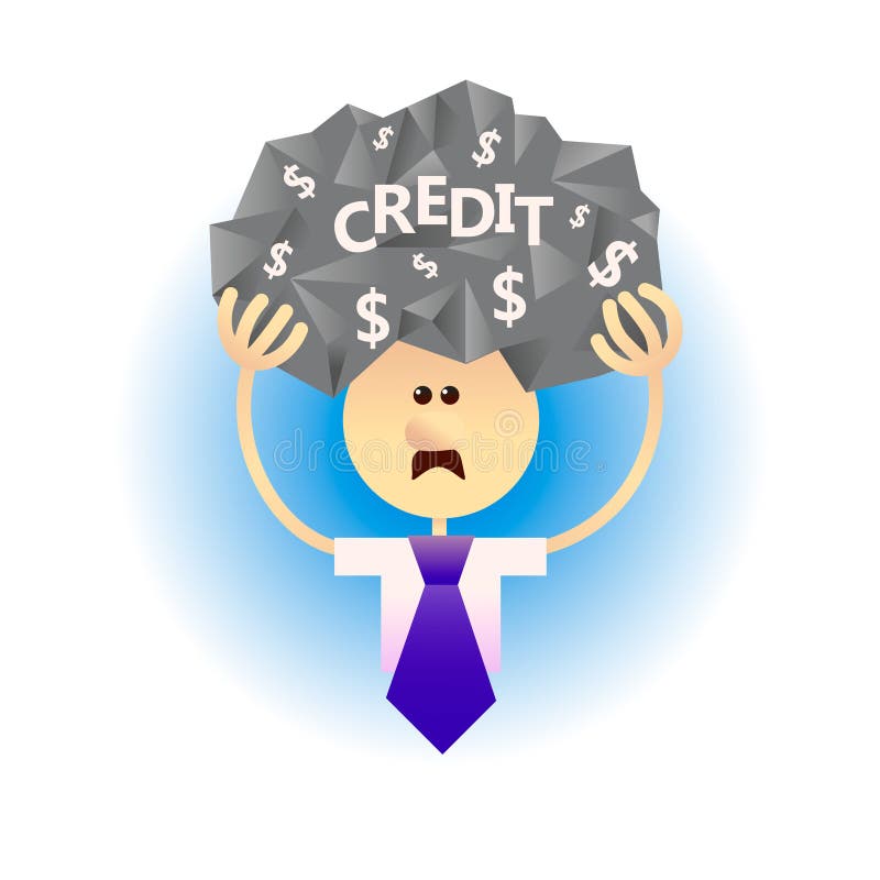 Schuldproblemen, Mens Met Het Concept Van Het De Lijnpictogram Van De ...