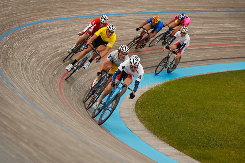 Mens Velodrome Cycling - Pack Editorial Stock Image - Image of sport ...
