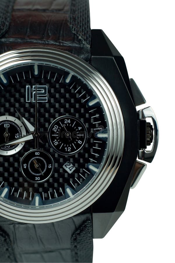 Mens watch close up stock image. Image of silver, fibre - 8045799