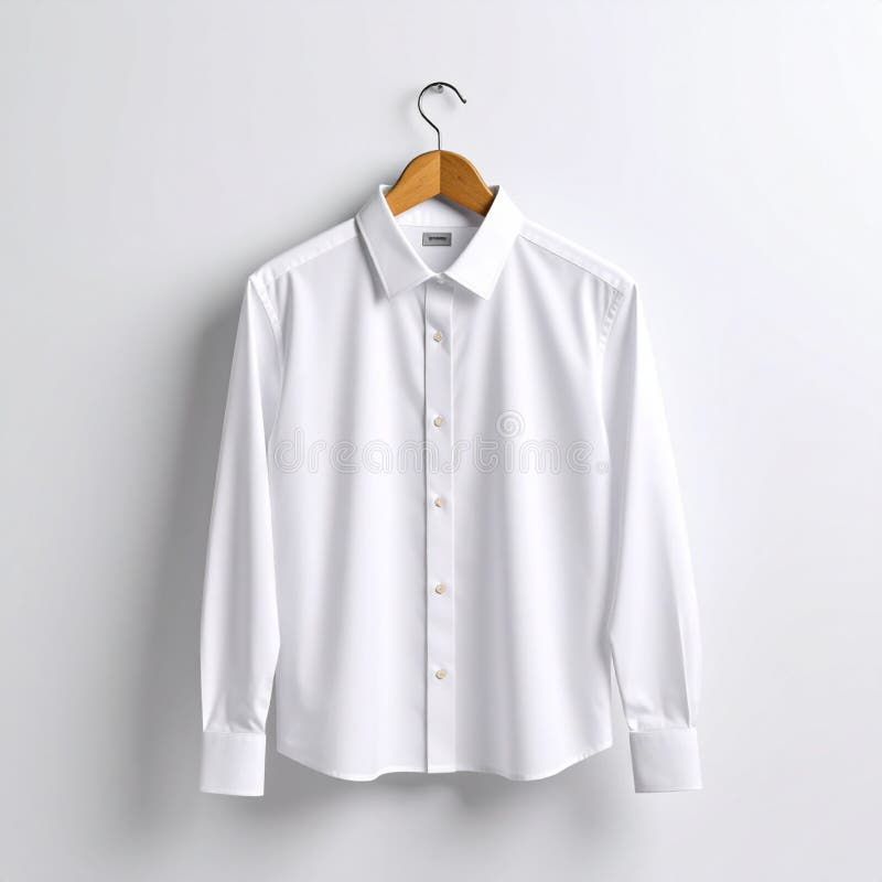 Mens White Shirt on Hanger Studio Background Stock Illustration ...