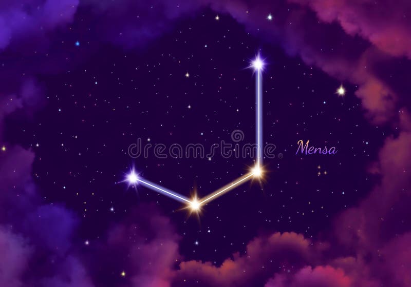 Mensa Constellation. Starry Night Sky. Zodiac Sign. Cluster of Stars ...