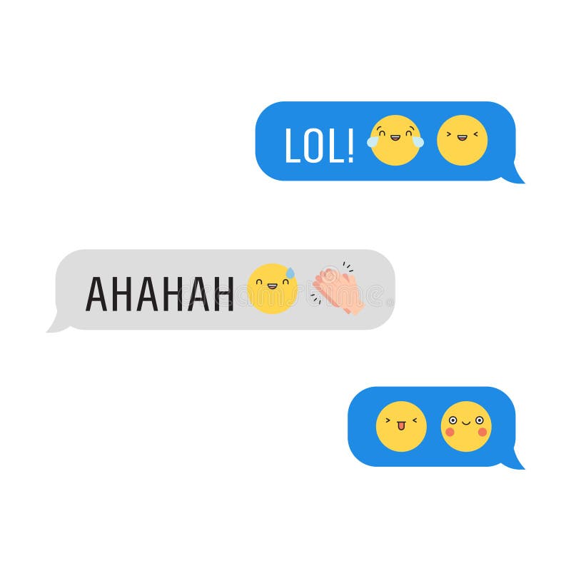 Mensajes Con Emoji Y El Texto Lindos Parte Tres Ilustración del Vector ...