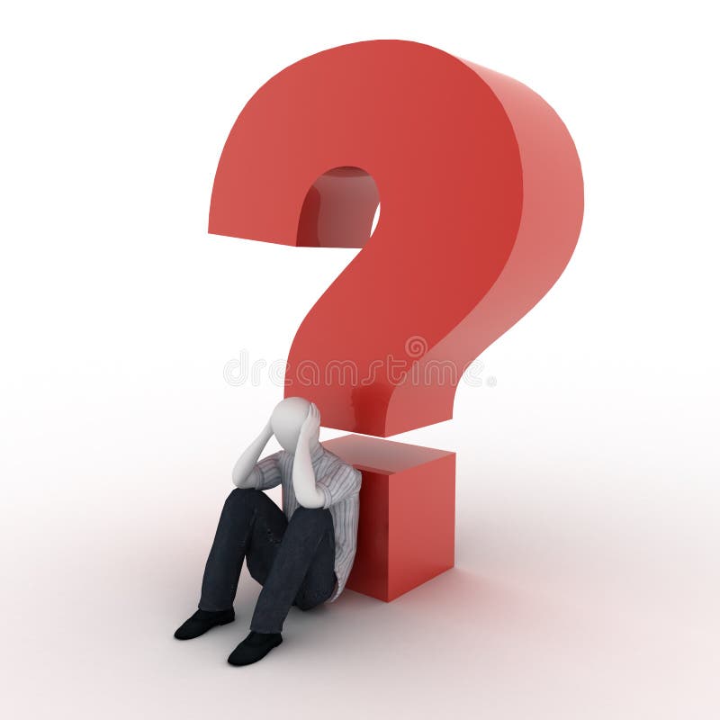 Mensch 3d mit Frage stock abbildung. Illustration von informationen ...