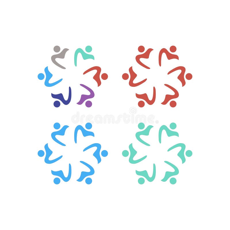 MENSCHEN VERBINDET UNION TEAMWORK SIGN SYMBOL LOGO Vektor Abbildung ...