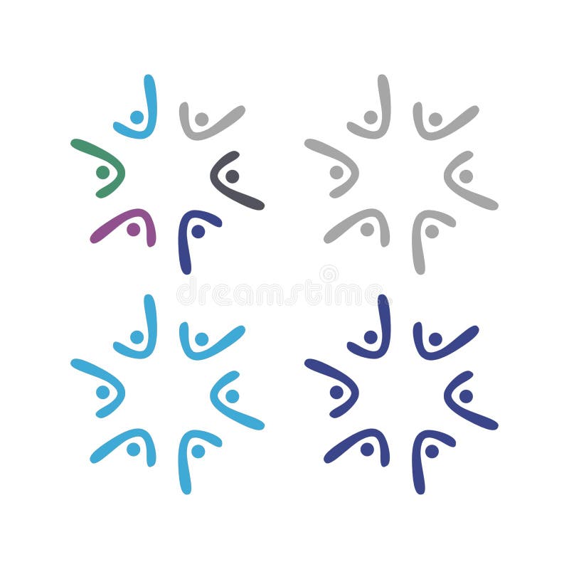 MENSCHEN VERBINDET UNION TEAMWORK SIGN SYMBOL LOGO Vektor Abbildung ...