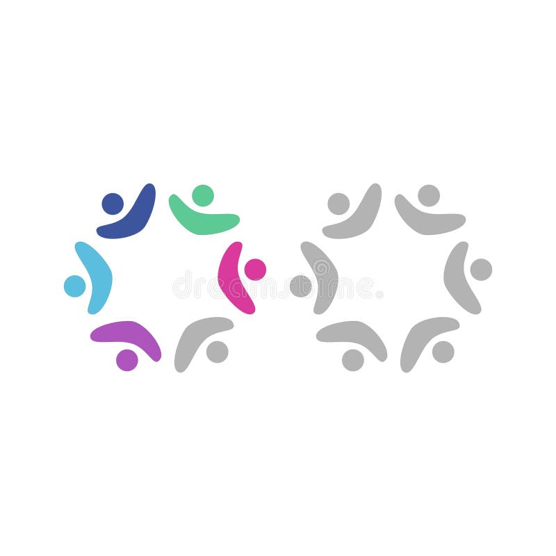 MENSCHEN VERBINDET UNION TEAMWORK SIGN SYMBOL LOGO Vektor Abbildung ...