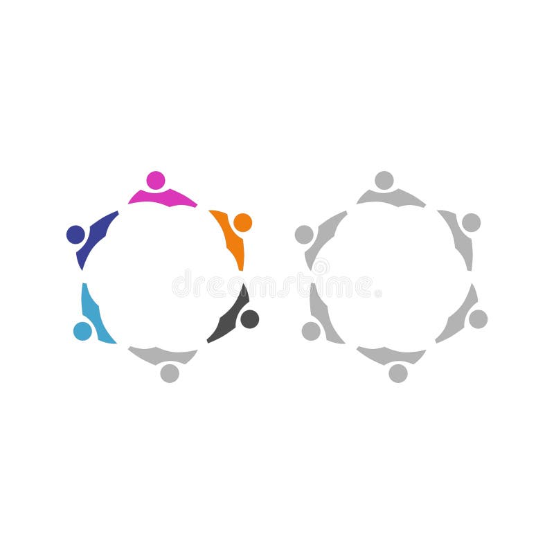 MENSCHEN VERBINDET UNION TEAMWORK SIGN SYMBOL LOGO Vektor Abbildung ...