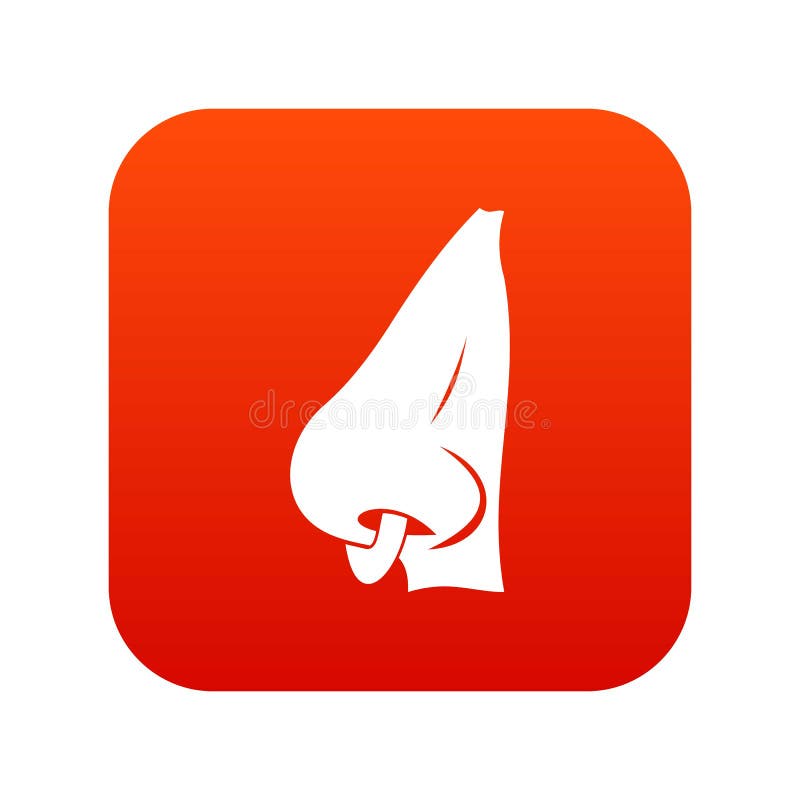 Menschliche Nase Mit Digitalem Rot Der Piercing Ikone Vektor Abbildung ...