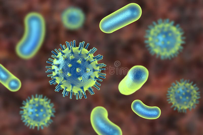 Menschliche Pathogene Viren Und Bakterien Stock Abbildung ...