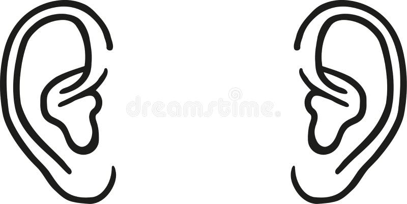Menschlicher Ohrvektor vektor abbildung. Illustration von richtung ...