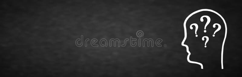 Menselijk Hoofd Met Vraagtekens. Probleem Oplossen Stock Afbeelding ...