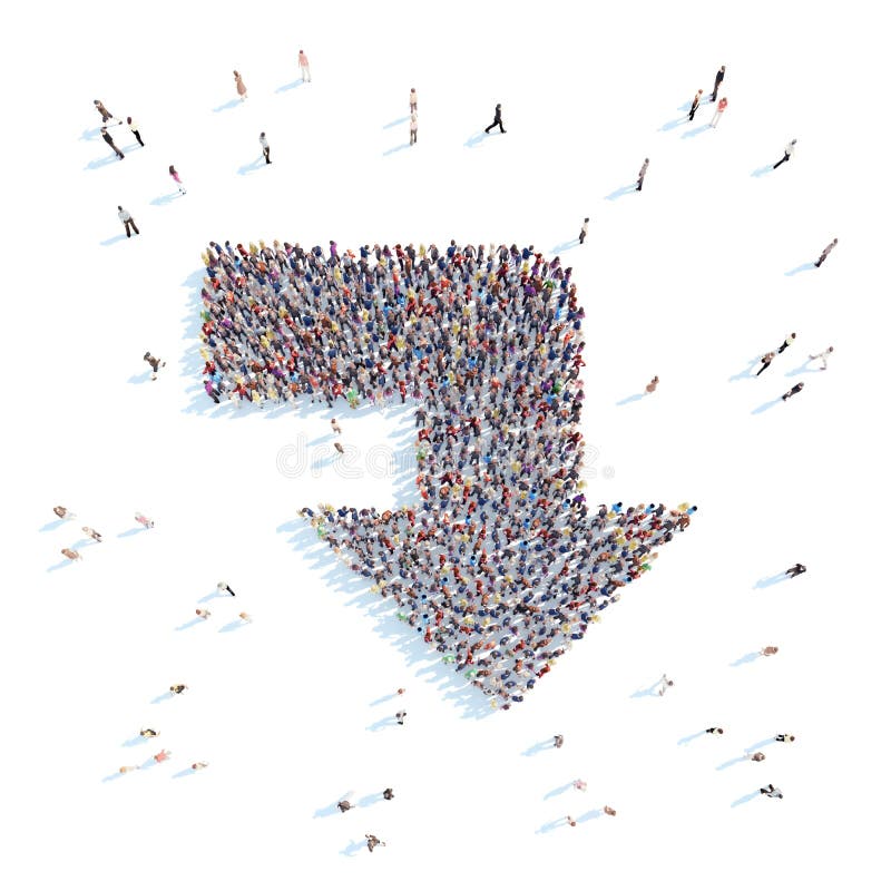 Mensen in De Vorm Van Een Pijl Stock Illustratie - Illustration of ...