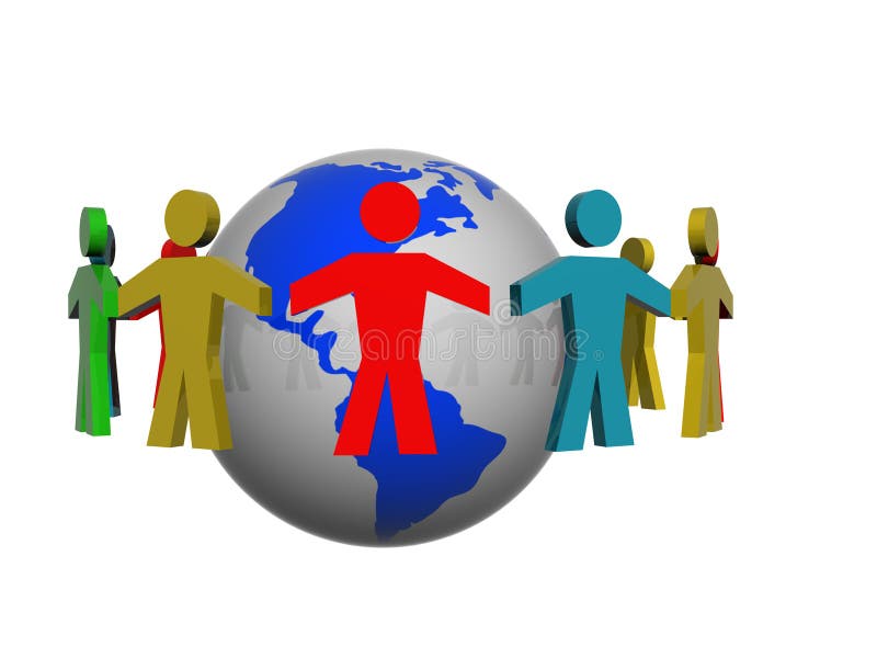 Mensen dichtbij de aarde stock illustratie. Illustration of bescherming ...