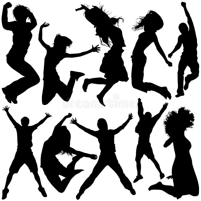 Mensen die vector springen vector illustratie. Illustration of actief ...