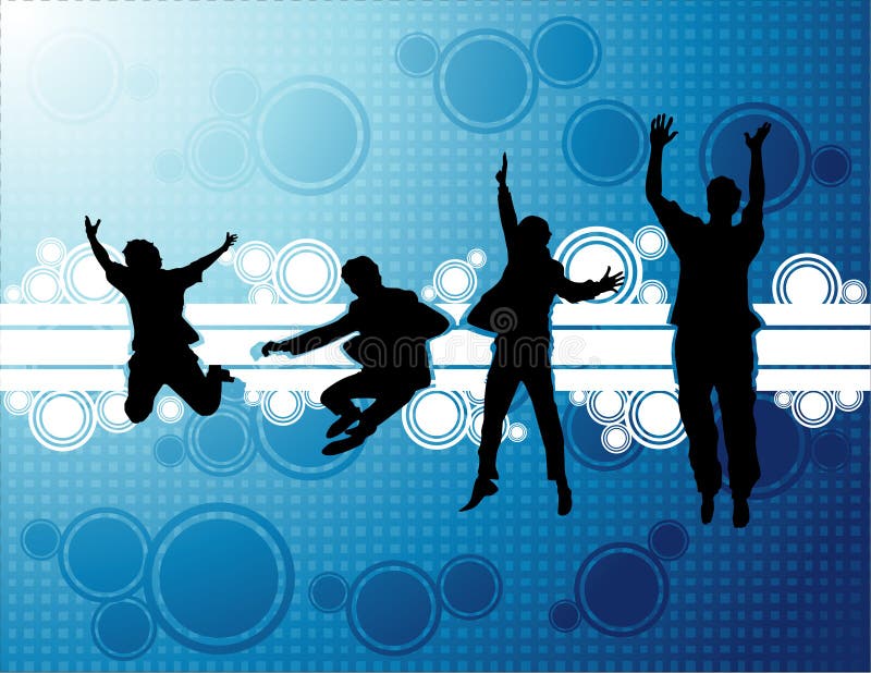 Mensen die vector springen vector illustratie. Illustration of vrij ...
