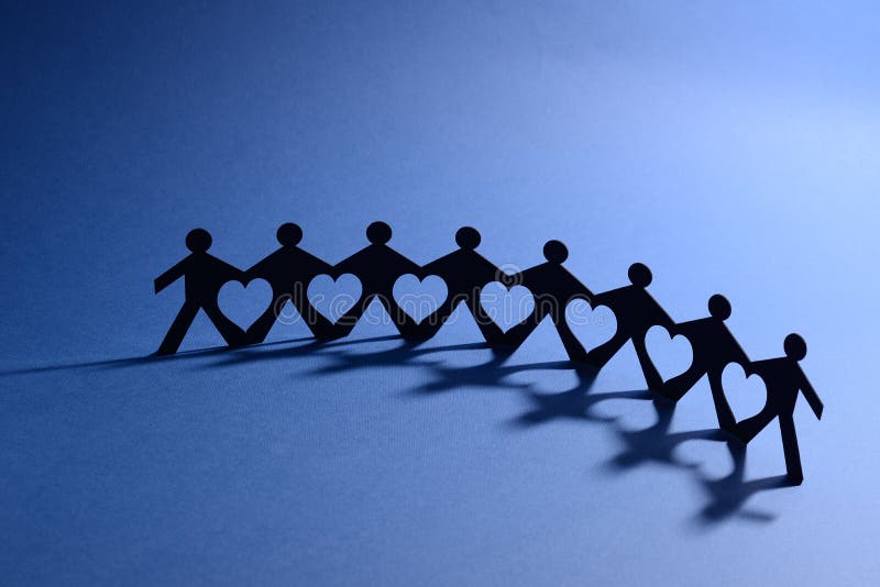 Mensen in Ketting Met Hart Tussen Stock Afbeelding - Image of ...
