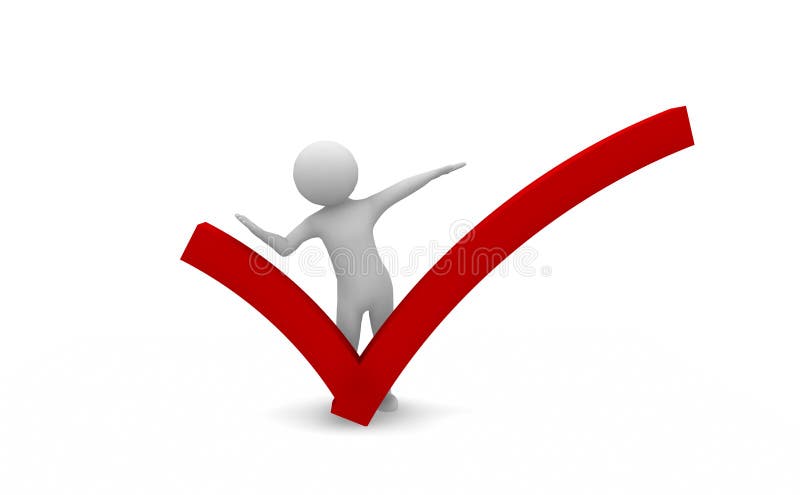 Mensen met rood vinkje stock illustratie. Illustration of actie - 14678152