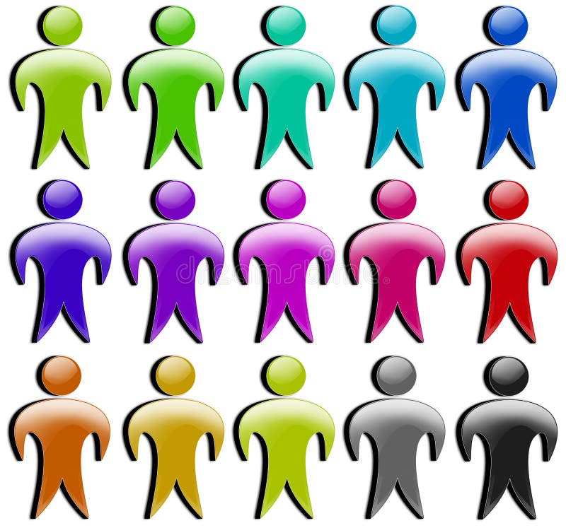 3D-kleurenset Van Mensen/persoon/icoon Stock Illustratie - Illustration ...