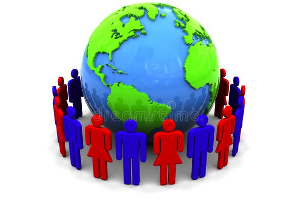 Mensen rond aarde stock illustratie. Illustration of rond - 11302410