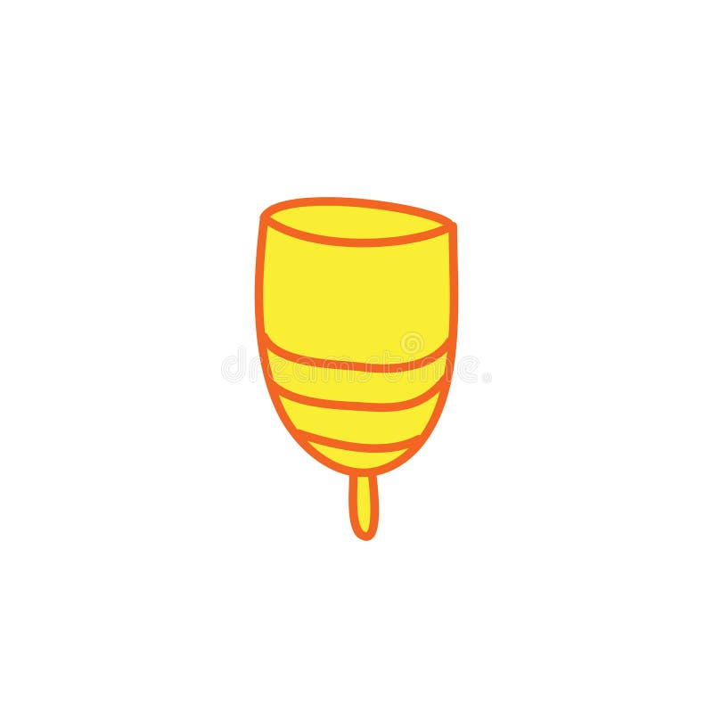 Menstrual Cup Doodle Icon Vector Color Line Illustration Stock Vector