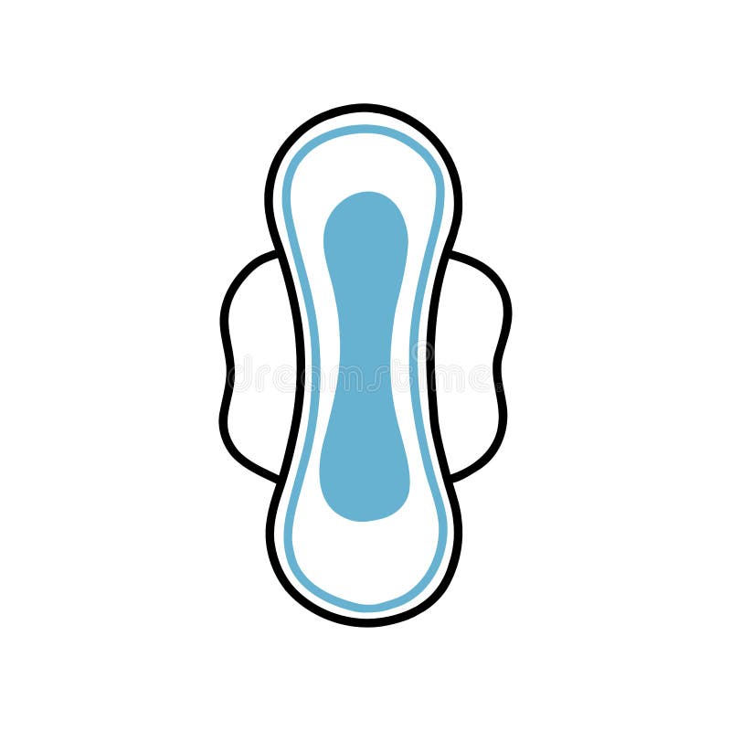 Menstrual Pad Doodle Icon, Vector Color Line Illustration Stock Vector ...