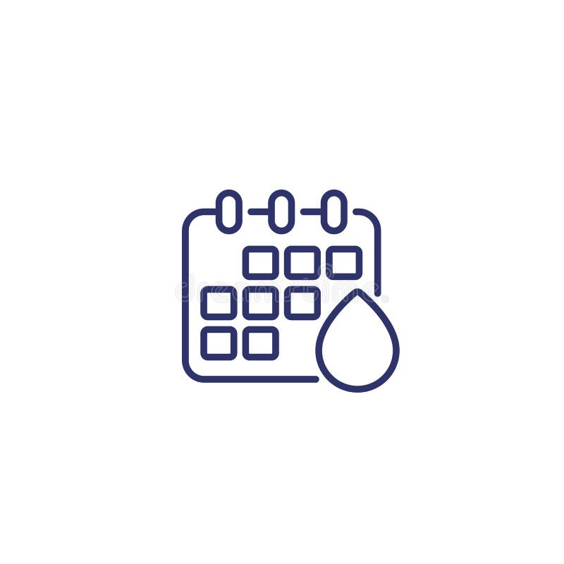 Menstruation Line Flat Icon Set. Can Be Used To Illustrate Feminine ...