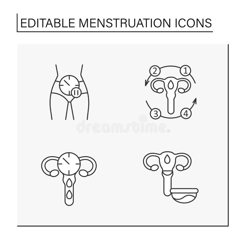 Menstruation Line Icons Set Stock Vector - Illustration of uterus ... Menstruation Line Icons Set Stock Vector - Illustration of uterus ...