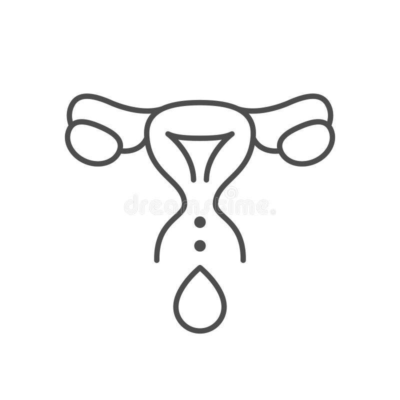 Menstruation Line Flat Icon Set. Can Be Used To Illustrate Feminine ...