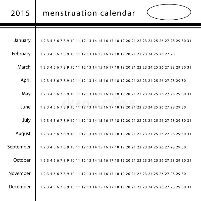 Monatsschleifekalender Und Fortpflanzungszyklus Vektor Abbildung ...