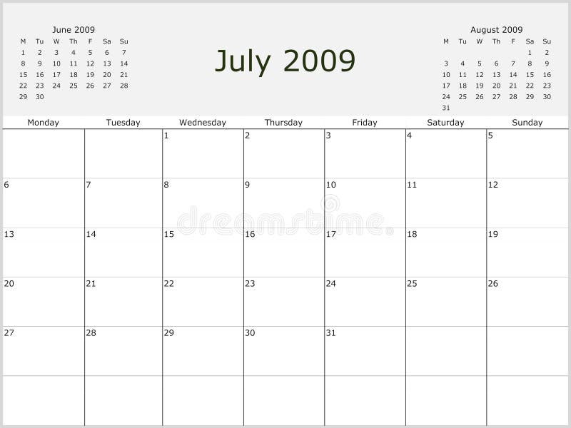 Calendrier 2009 illustration de vecteur. Illustration du calendrier ...