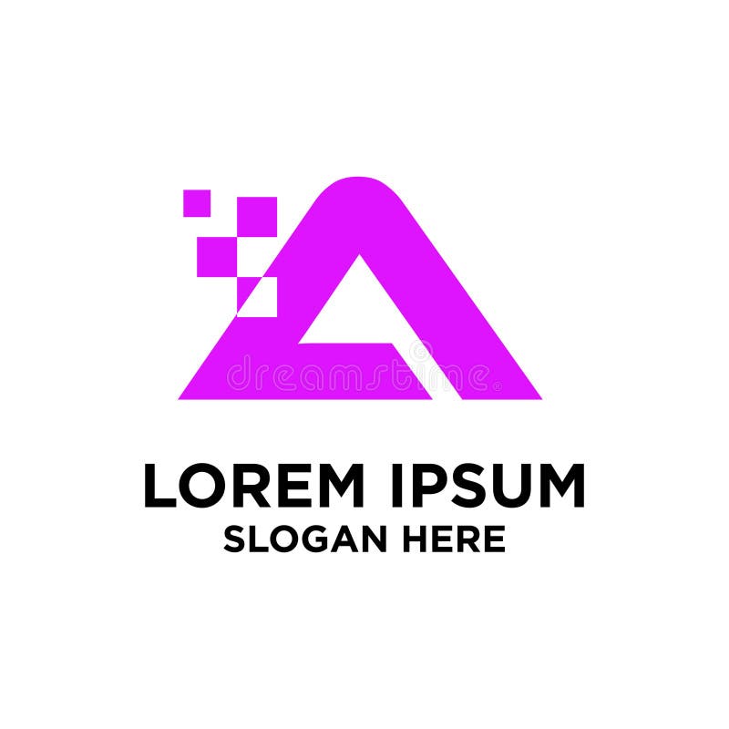 Letter a Tech Logo Template Design Stock Photo - Image of design, logo ...