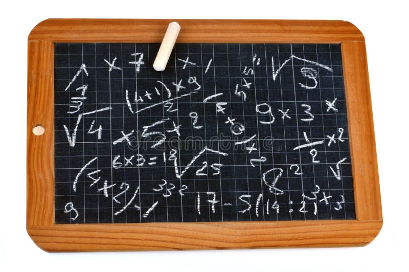 Mental Arithmetic Exercise on a School Slate with Chalk Stock Photo ...