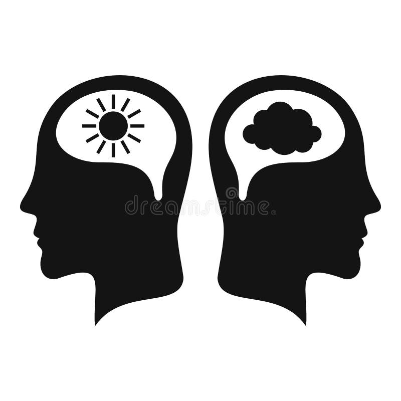 Mental Bipolar Disorder Icon, Simple Style Stock Vector - Illustration ...