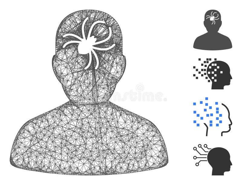 Mental Bug Web Vector Mesh Illustration Stock Illustration ...