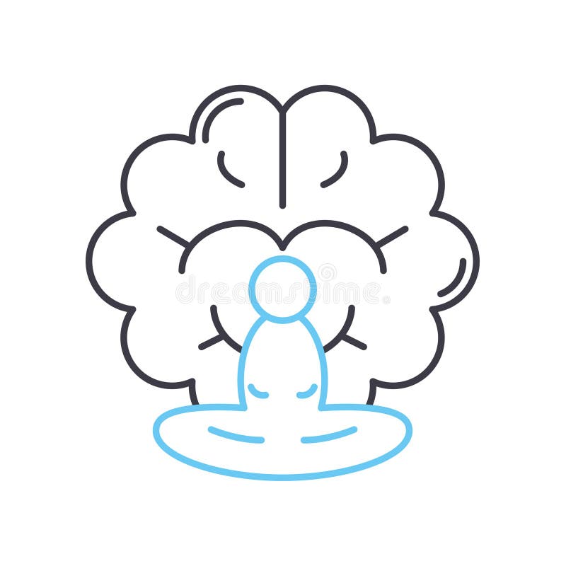 Mental Concentration Line Icon, Outline Symbol, Vector Illustration ...
